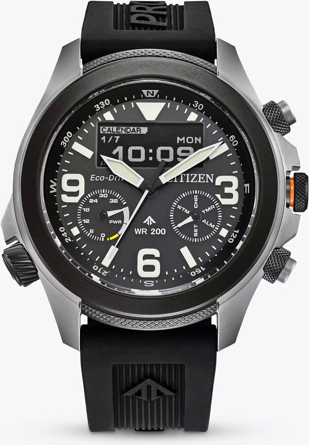 Citizen JV1007-07E Men's Promaster Land Chronograph Rubber Strap Watch ...