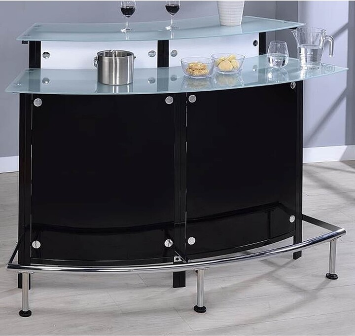 Lawrence Modern Glossy Black Glass Bar Station Unit - ShopStyle
