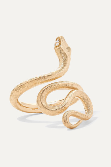 OLE LYNGGAARD COPENHAGEN Snake Medium 18-karat Gold Diamond Ring - ShopStyle