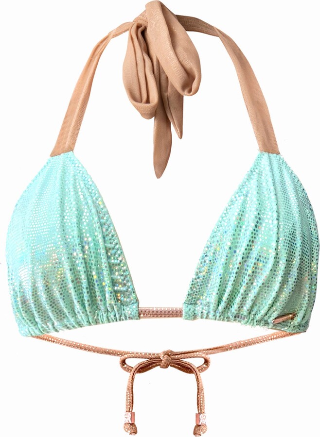 ELIN RITTER IBIZA - Mint Metallic Triangle Bikini Top Mari Sargantana ...