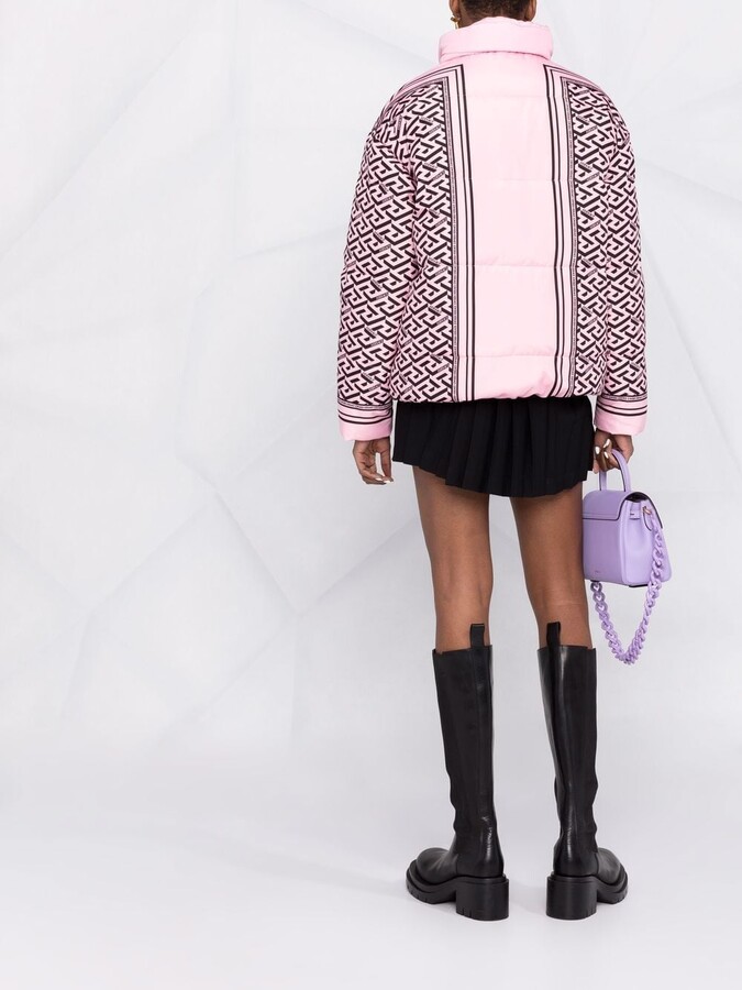 Versace La Greca print puffer jacket - ShopStyle
