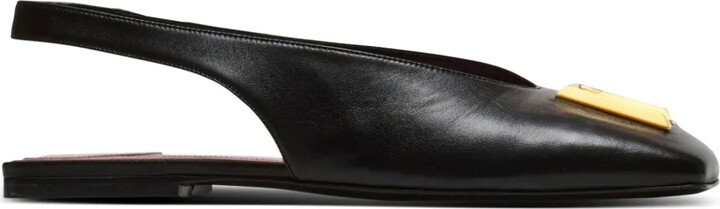 Balmain Eden leather ballerina shoes - ShopStyle Flats