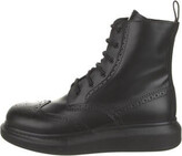 Alexander McQueen Leather Combat Boots - ShopStyle