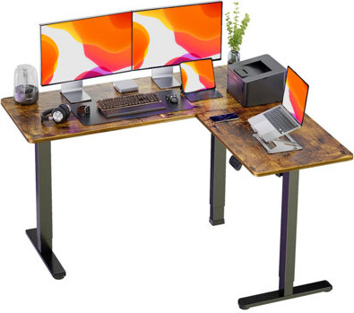 Inbox Zero Kokontis 63" L Shaped Height Adjustable Electric Corner ...