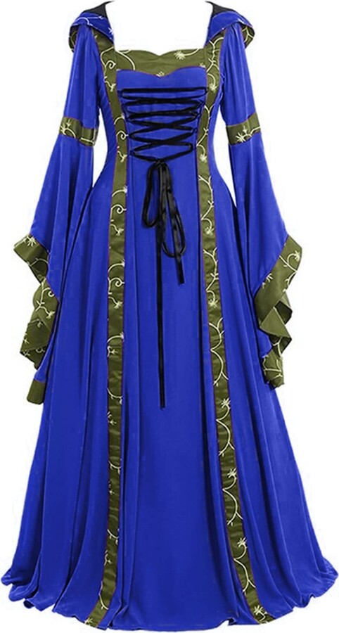 BUKKNYE Womens Victorian Renaissance Gown Dresses Plus Size Medieval ...