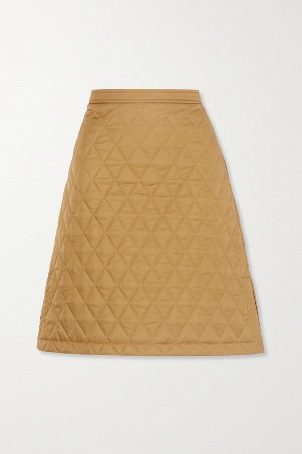 Burberry Quilted Shell Skirt - Brown - ShopStyle