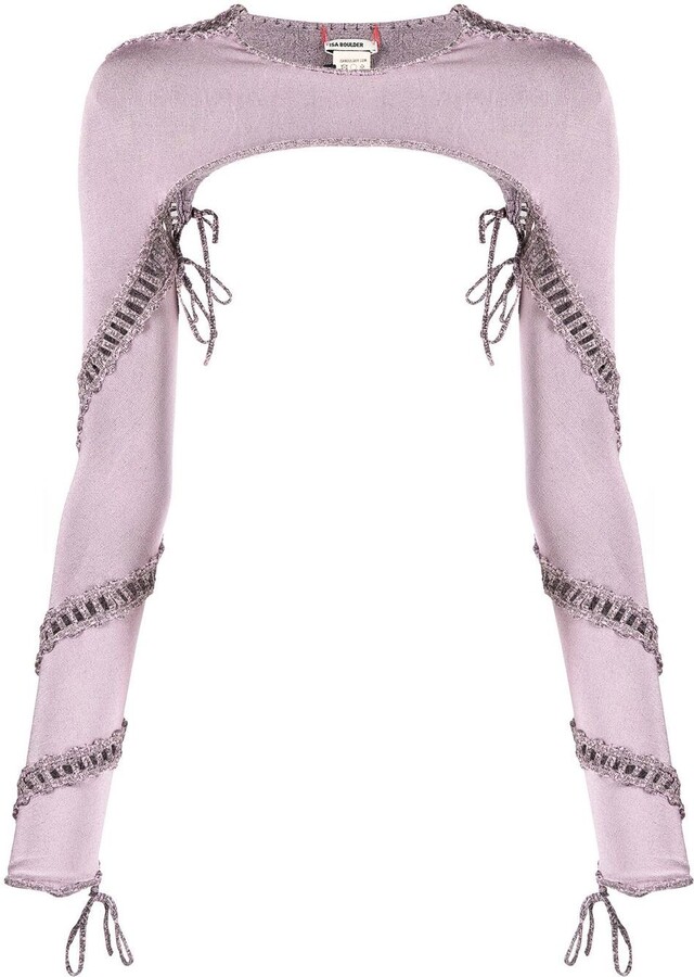 Isa Boulder Cut-Out Detailed Sleeve Top - ShopStyle