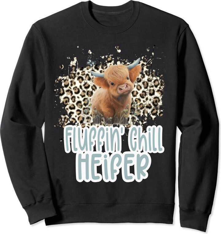 Unique Must Have HIGHLAND COW Lover Line Fluffin' Chill Heifer Funny ...