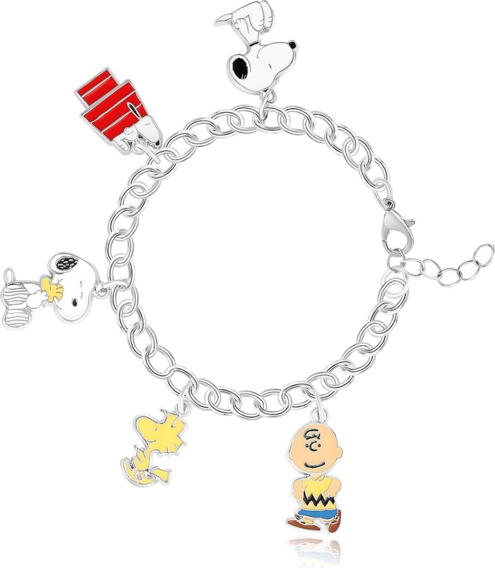 Peanuts Snoopy, Woodstock, Charlie Brown Charm Bracelet - Silver tone ...