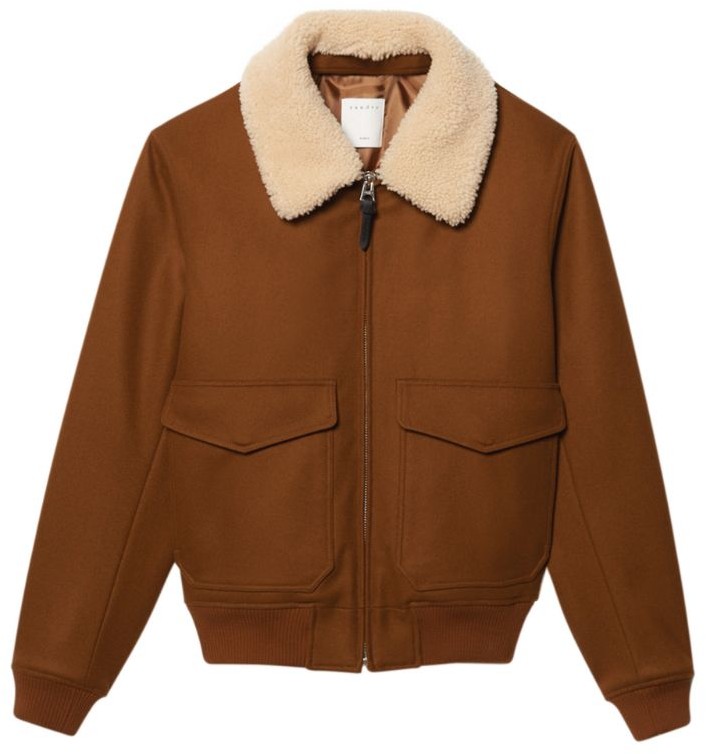 Sandro Paris Wool-Blend Aviator Jacket - ShopStyle