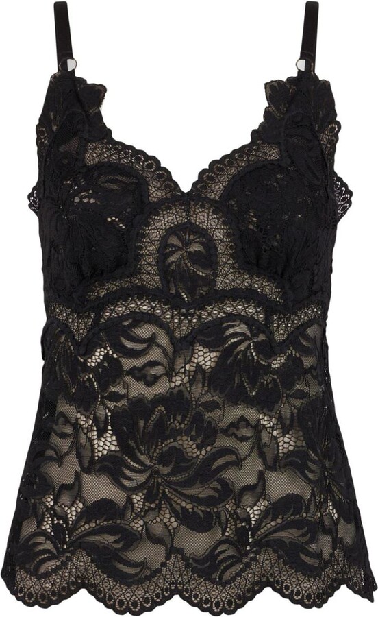 Rabanne Black Semi-Transparent Lace Top - ShopStyle