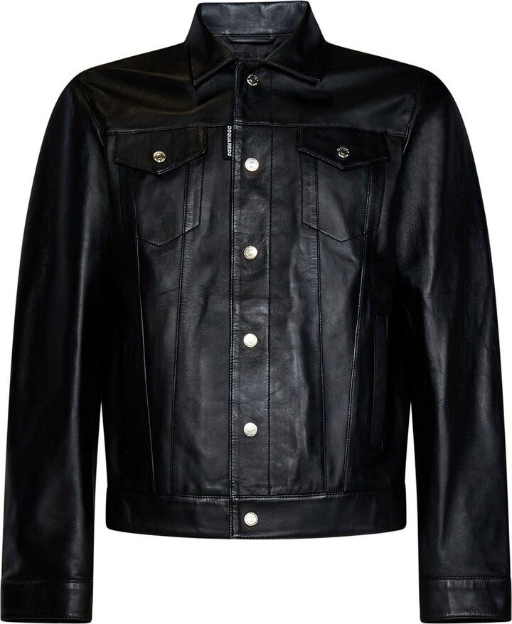 DSQUARED2 LEATHER DAN JEAN Jacket - ShopStyle