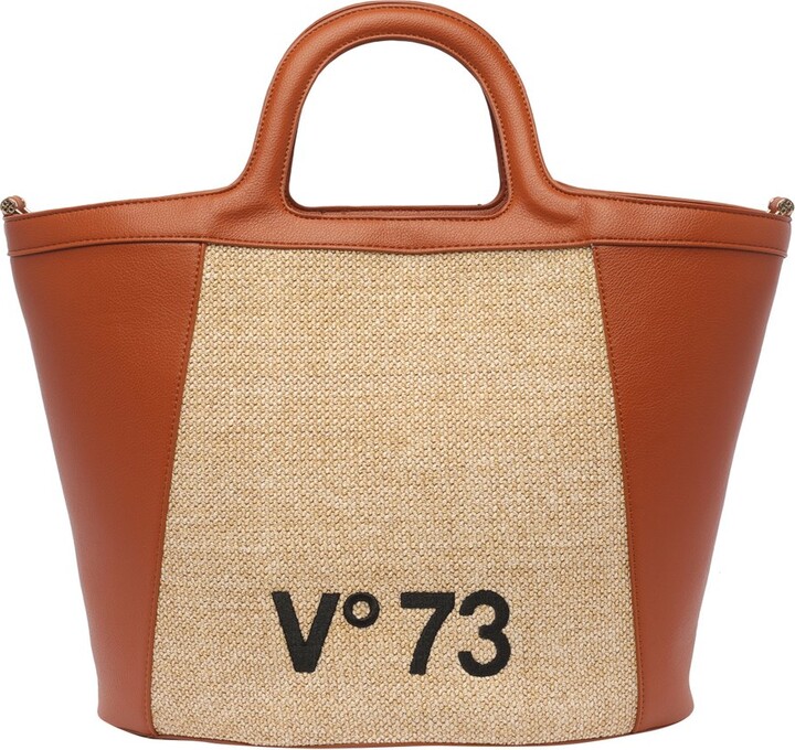 V73 Logo-Printed Panelled Top Handle Bag - ShopStyle