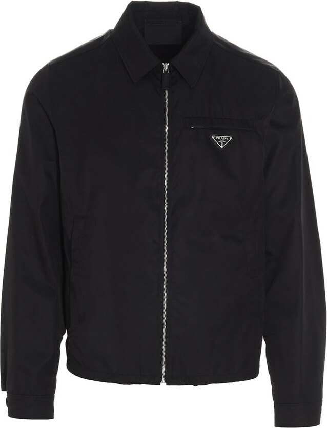 Prada Logo Patch Blouson Jacket - ShopStyle
