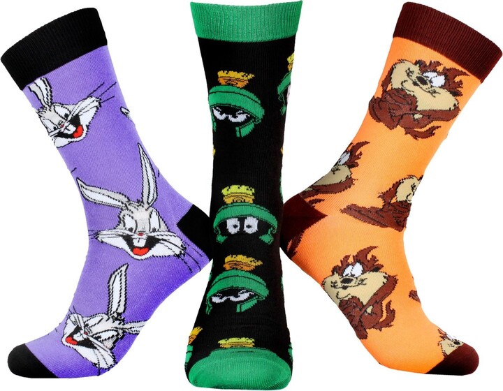Looney Tunes Character Unisex Adult Bugs Bunny Taz Marvin The Martian 3 ...