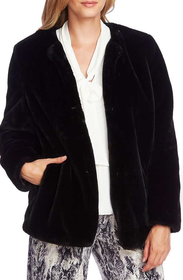 Vince Camuto Open Front Faux Fur Jacket - ShopStyle