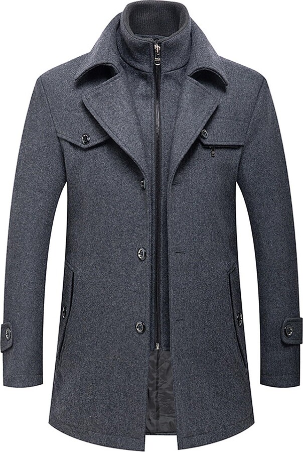 Generic Fieldjacket Men's Casual Wool Coat for Men - ShopStyle