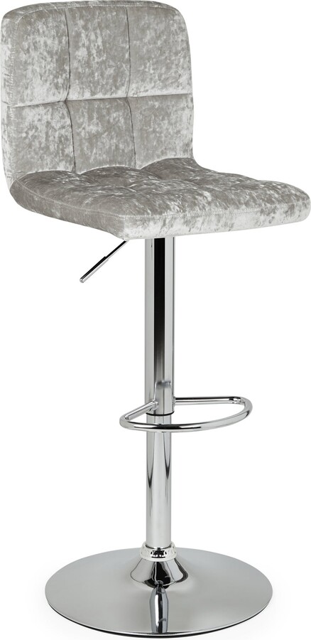 Dunelm Jasmine Counter Height Swivel Bar Stool, Velvet Jasmine Silver ...