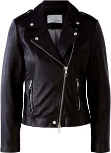 Oui Fashion Leather Biker Jacket black / - ShopStyle