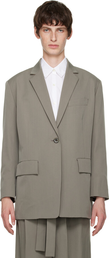 rito structure Gray Back Slit Blazer - ShopStyle