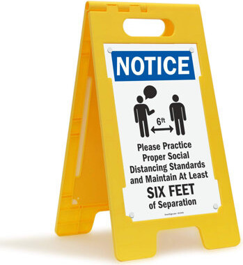 SmartSign Notice Please Practice Social Distancing Plastic Folding ...