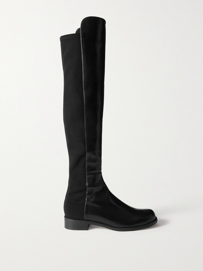 Stuart Weitzman 5050 Lift Leather And Stretch Over-the-knee Boots ...