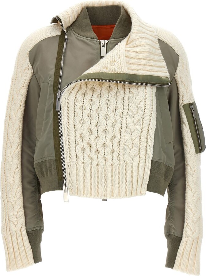 Sacai Nylon wool bomber jacket - ShopStyle
