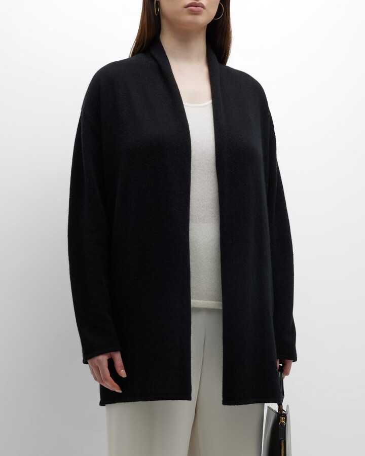 Neiman Marcus Plus Size Open-Front Cashmere Cardigan - ShopStyle