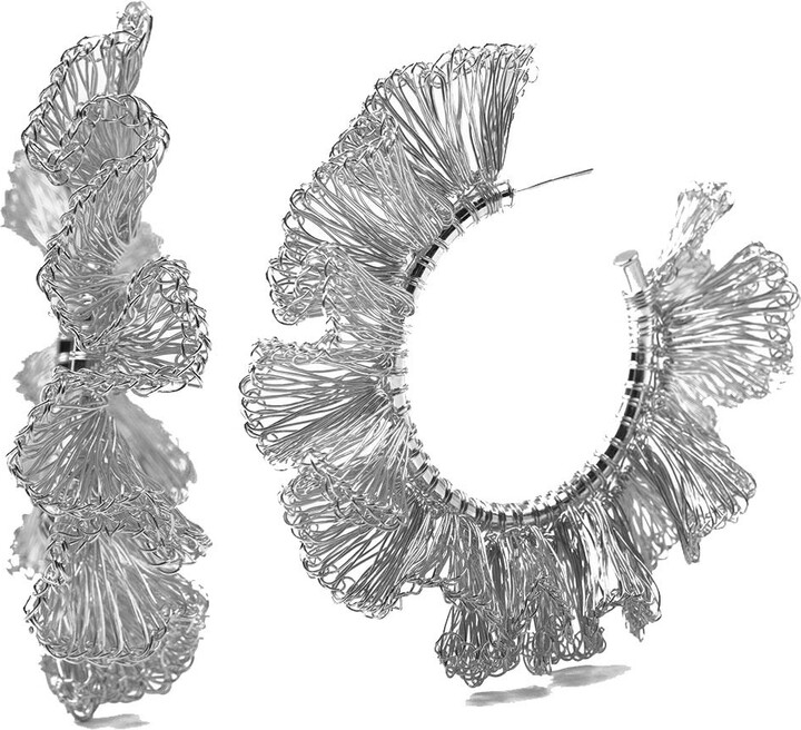 Lavish by Tricia Milaneze All Silver Rio Maxi Handmade Hoops ...