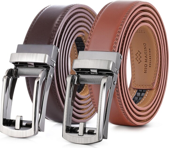 Mio Marino Men's Sleek Chic Leather Linxx 2 Pack Ratchet Belt - ShopStyle