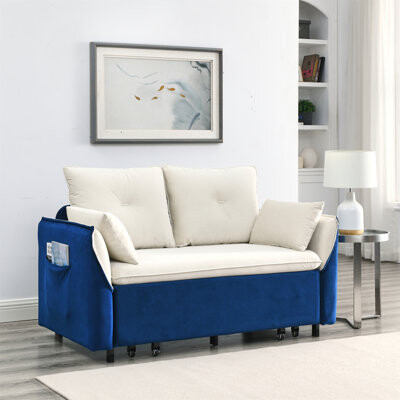 Mercer41 Murline 56.75'' Velvet Sofa Bed,couch,adjustable Sofa with ...