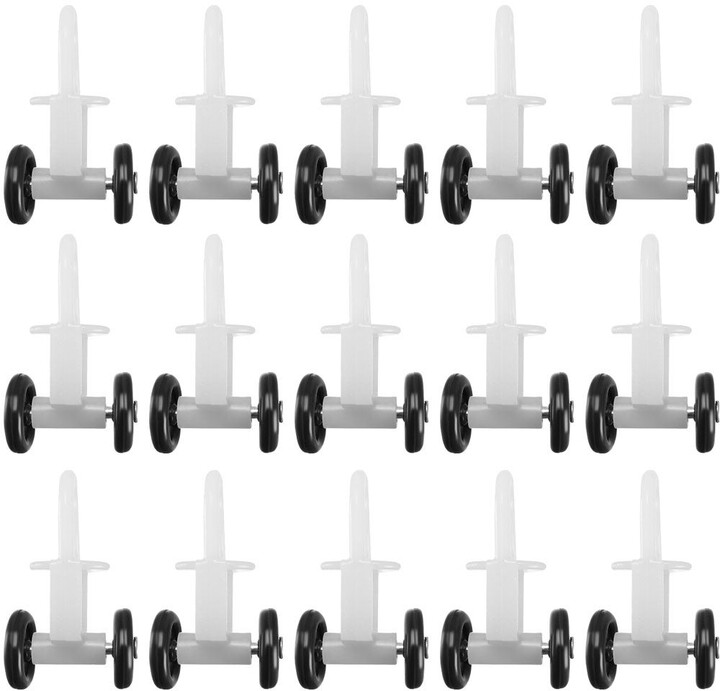 Unique Bargains Curtain Track Rollers Plastic Twin Wheeled Carriers ...