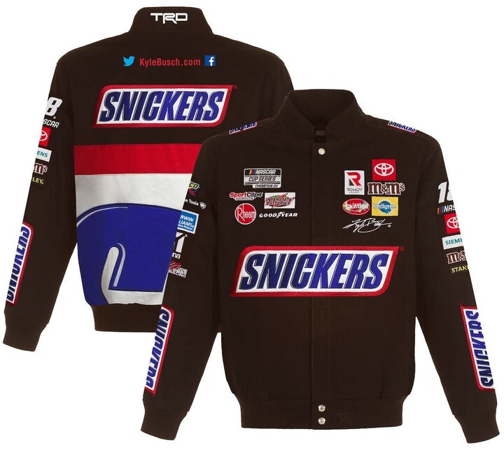 Men's JH Design Brown Kyle Busch Snickers Twill Uniform Full-Snap ...
