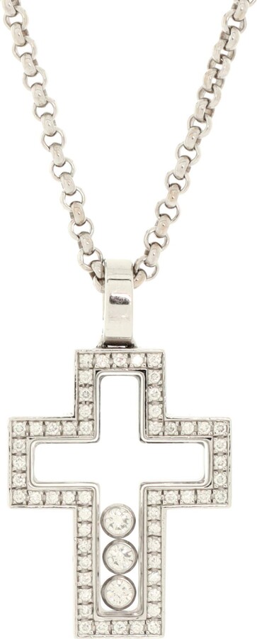 Chopard Happy 3 Diamonds Cross Pendant Necklace - ShopStyle