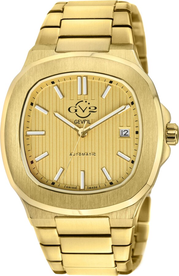 GV2 Automatic Potente Gold Dial IPYG Bracelet Swiss Automatic Watch ...