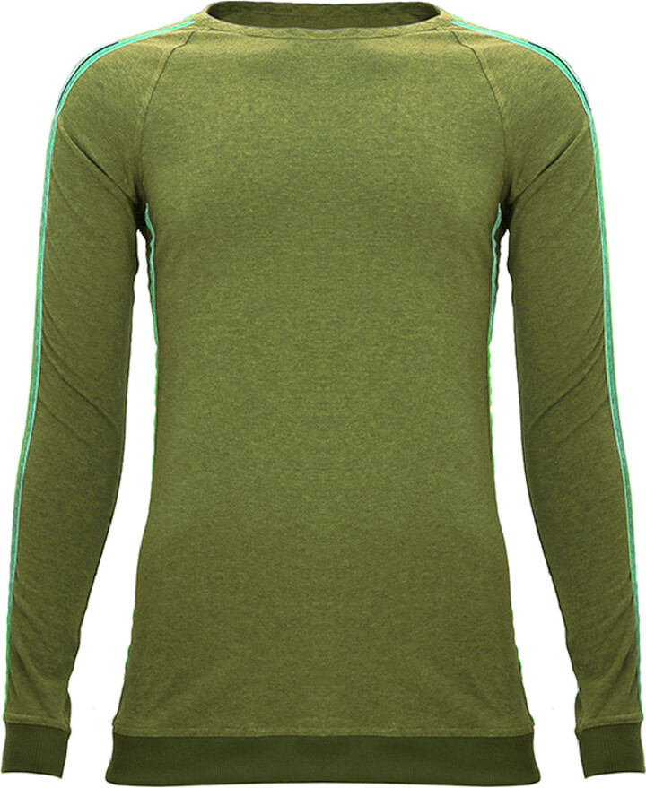 Yvette LIBBY N'guyen Paris - Men Long Sleeve Cotton MéLange T-Shirt - Yvette Cool Mt1 - Green ...