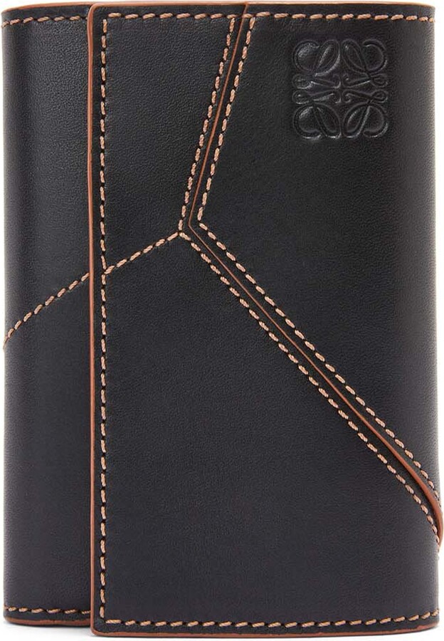 Loewe Luxury Puzzle stitches small vertical wallet in smooth calfskin ...