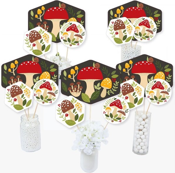Big Dot of Happiness Wild Mushrooms - Red Toadstool Party Centerpiece ...