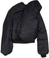 Drkshdw Doll Bomber Black nylon asymmetrical draped bomber jacket ...