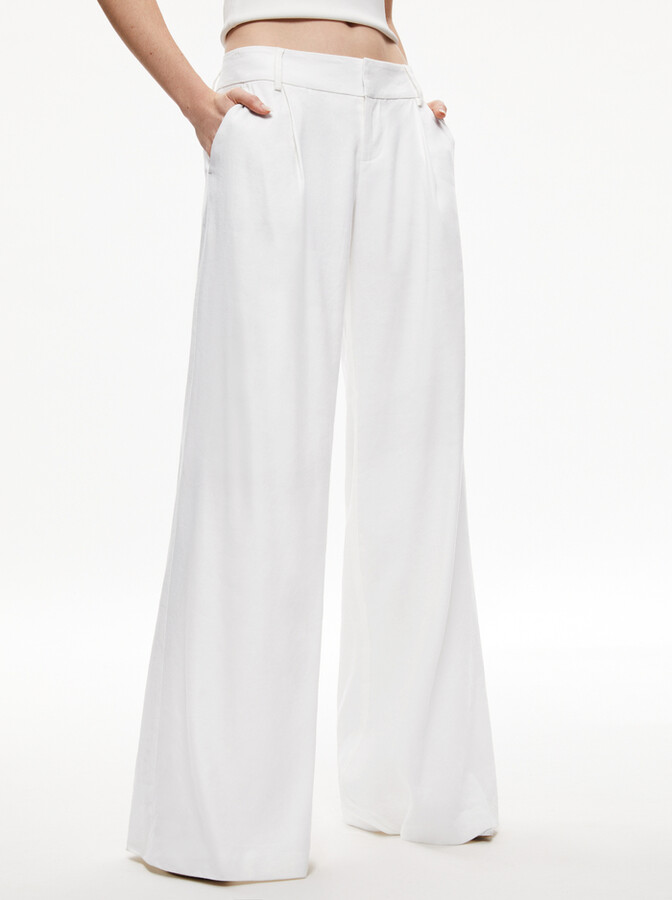 Alice + Olivia Eric Low Rise Linen Trouser - ShopStyle Pants