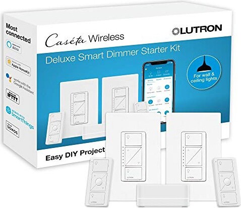 Lutron Caséta Deluxe Smart Dimmer Switch (2 Count) Kit with Caséta ...