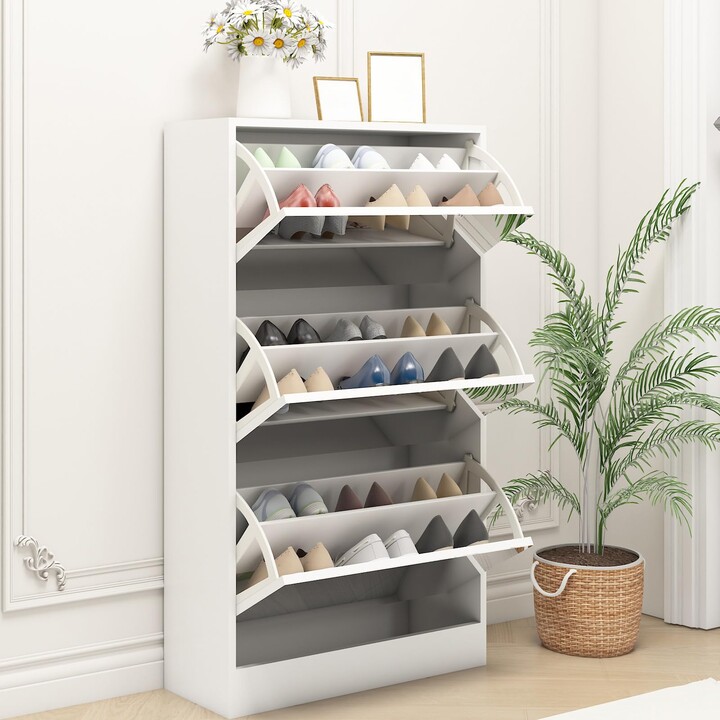 CuisinSmart Shoe Storage Cabinet Free Standing Shoe Rack with 3 Flip ...