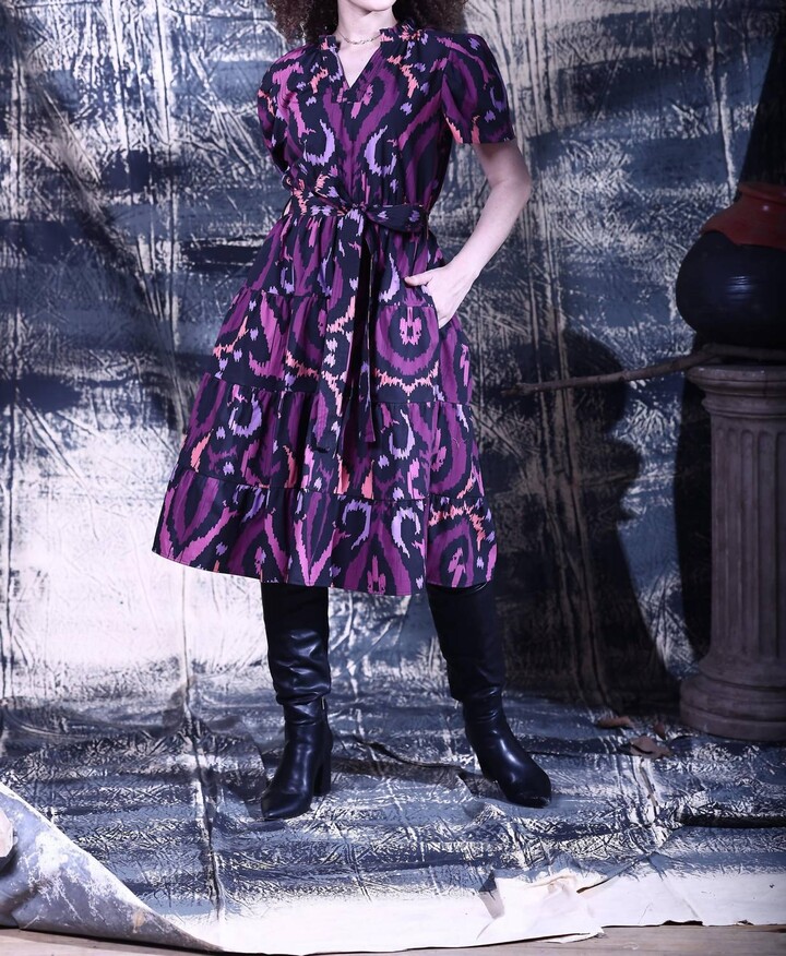 maude vivante Yara Dress In Arabesque Ikat - ShopStyle