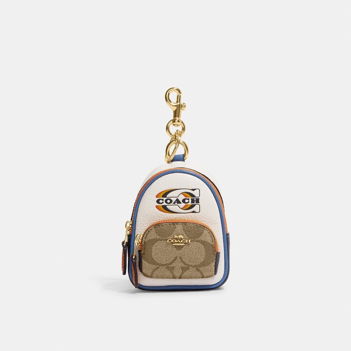 Coach Outlet Mini Court Backpack Bag Charm In Signature Canvas With ...