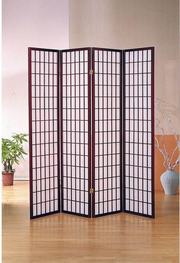 Venetian Worldwide Cherry 4 Panel Shoji Screen - ShopStyle Room Dividers