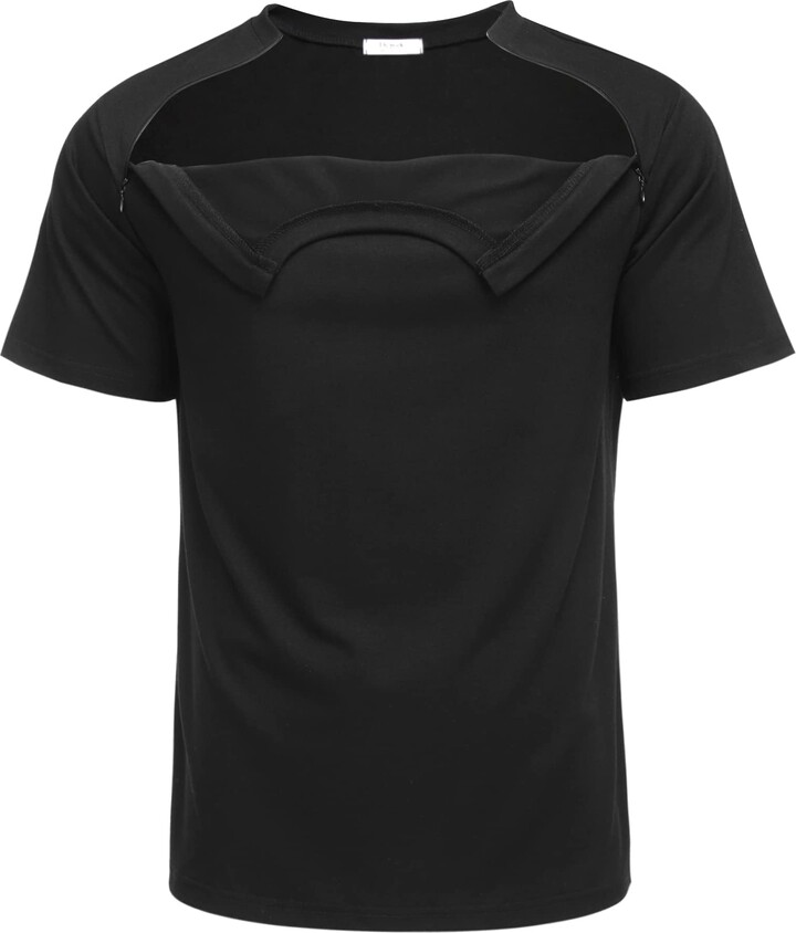 Deyeek Unisex Chemo Port Shirts After Shoulder Surgery Recovery Shirts ...