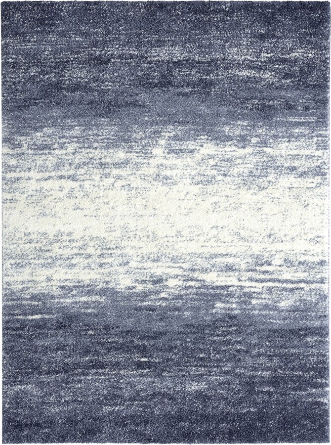 Everloom Bleeker Marin Modern Ombre Plush Shag Area Rug, Ivory/Blue, 5 ...