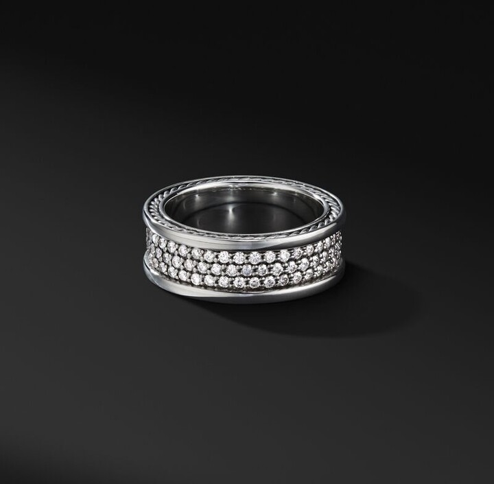 David Yurman Streamline Three Row Band Ring With Pave Diamonds - ShopStyle Jewelry