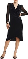 H Halston Velvet Faux Wrap Dress - ShopStyle