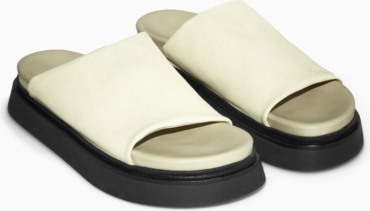 COS Leather Platform Slides - ShopStyle